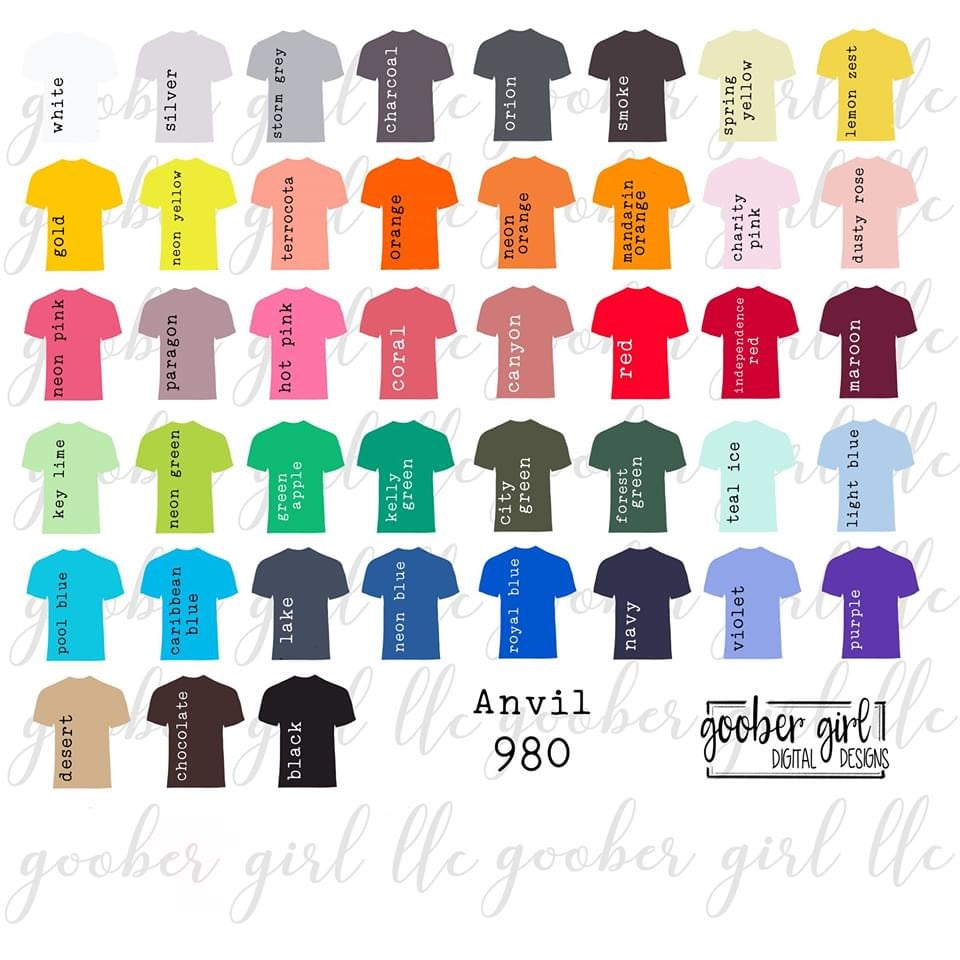 Short Sleeve Color Chart Upgrade – Forever and Always Designs of the ...